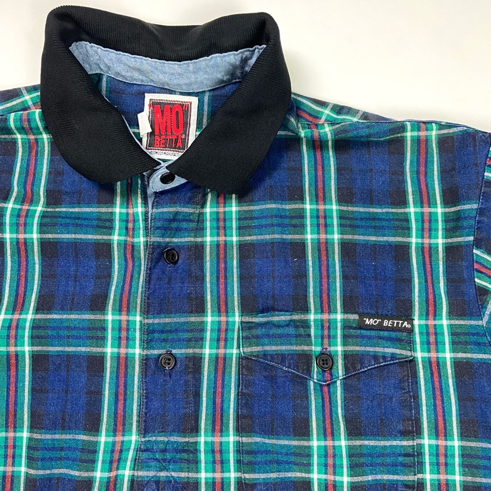 Vintage Mo Betta Plaid Polo Shirt - Gem